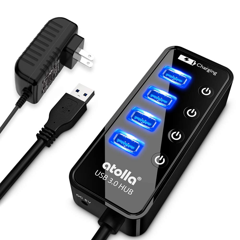 Atolla 4-Port USB 3.0 Hub with 4 Data Ports, 1 Smart Charging Port ...