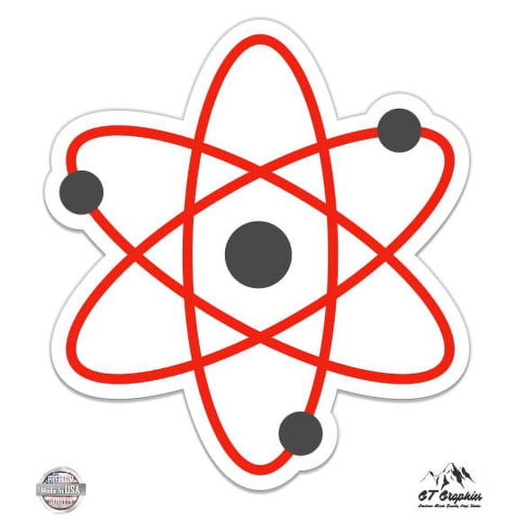 Atom - 5" Vinyl Sticker - For Car Laptop I-Pad - Waterproof Decal ...