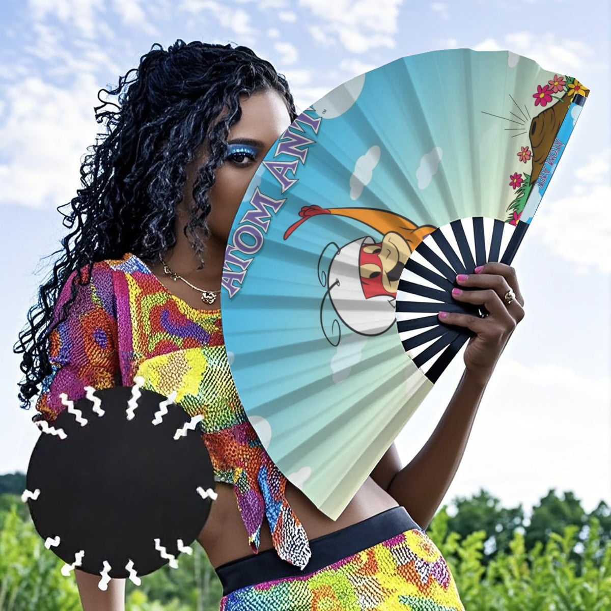 Atom Ant-theme Folding Fan Chinese Fan Hand Polyester Foldable Fan Fans ...