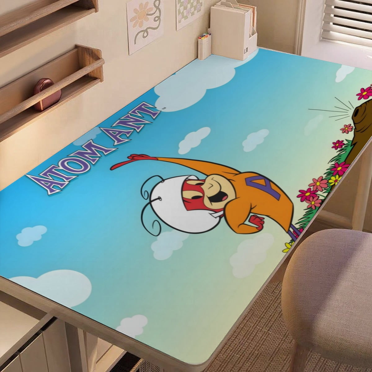 Atom Ant-themed extra-large Non-Slip Base leather Desk Table mat ...