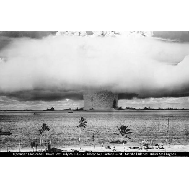 Atom Bomb Mushroom Cloud Laminated Poster (36 x 24) - Walmart.com