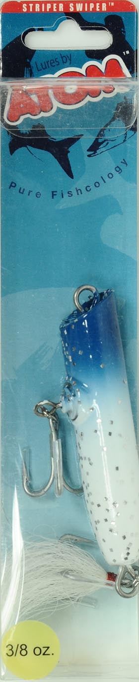 Atom Freshwater 3/8 oz, Striper Swiper, Top Water Popper Hard Bait ...