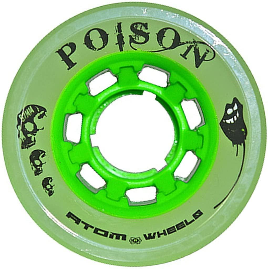 Atom Poison Hybrid Quad Roller Skate Wheels, 62mm Wide, Green, 84A ...