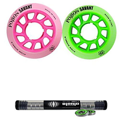 Atom Poison Savant Wheels with Bionic Bearings 8mm Full Set of 8 - Pink ...