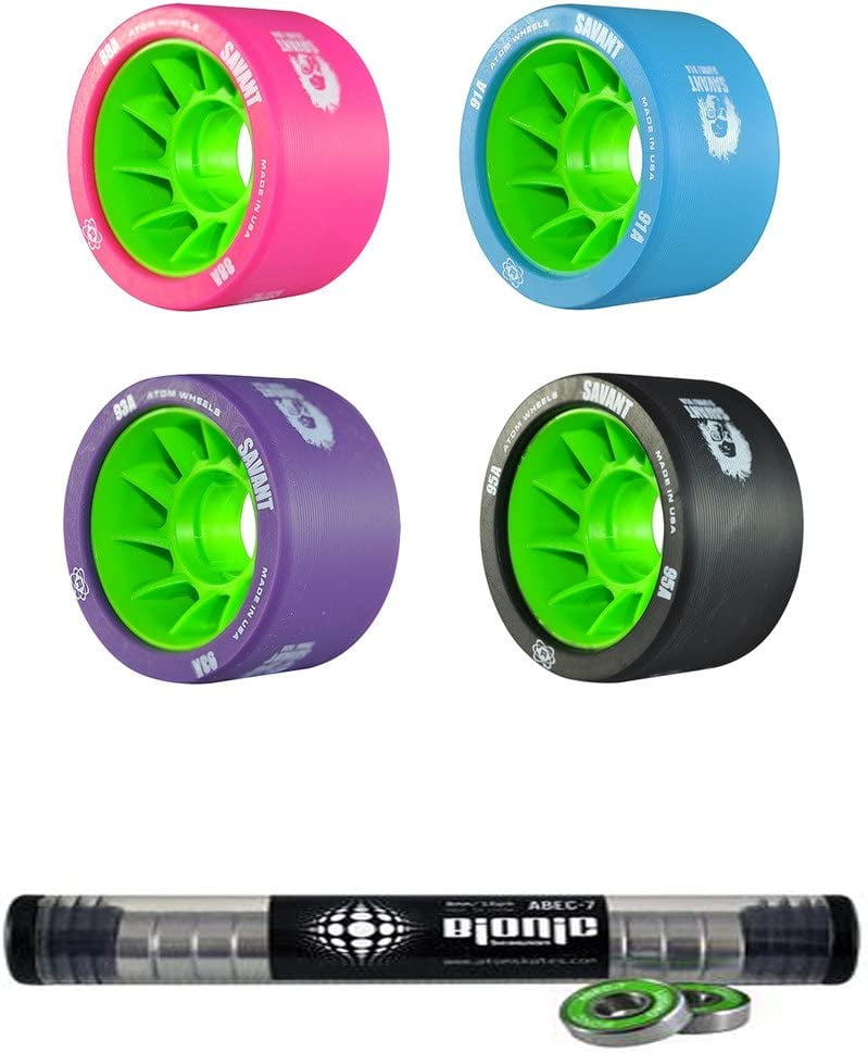 Atom Savant Skate Wheels with Bionic Bearings 8mm Full Set of 8 - Pink 88A - Walmart.com