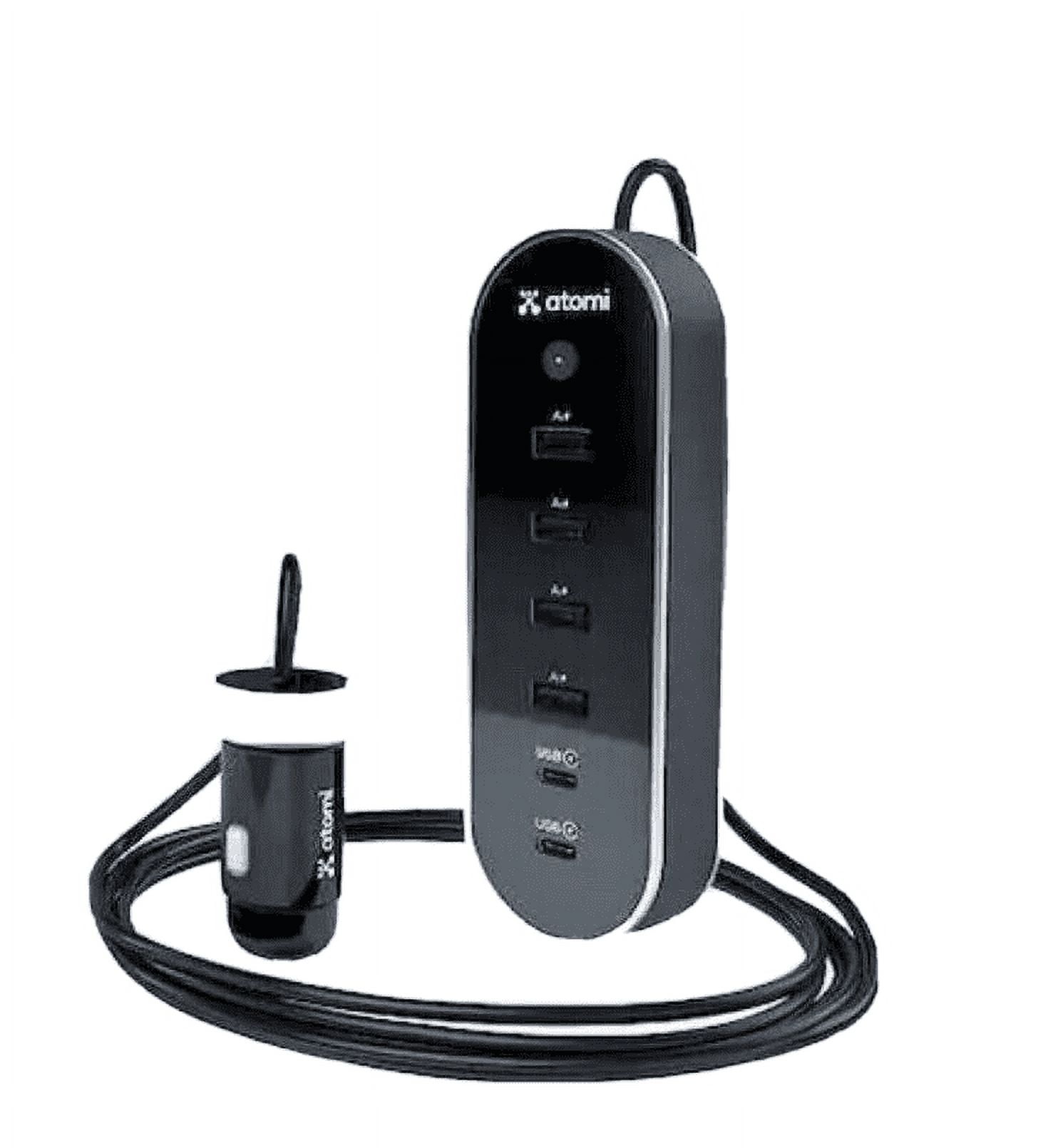 Atomi 40W Multi-Port Car Charger 2 USB-C Ports + 4 Smart USB Ports ...