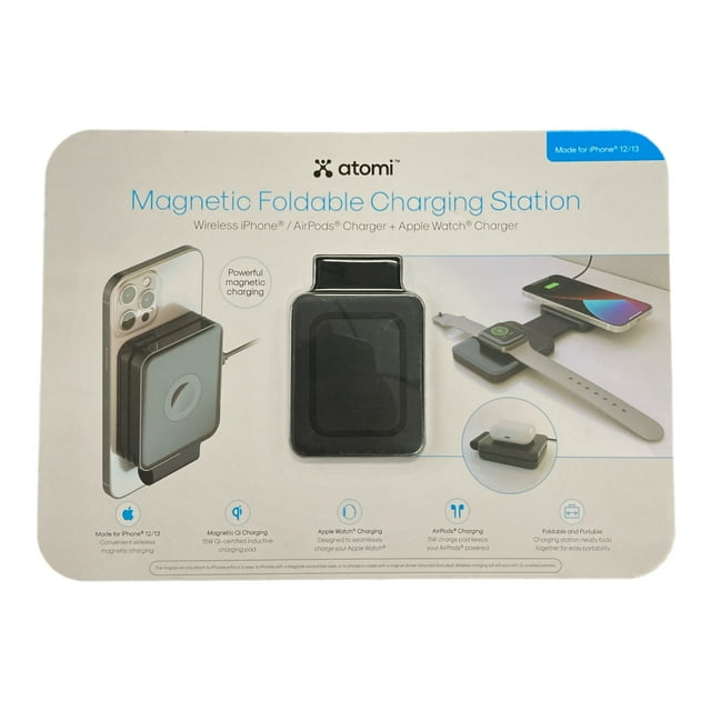 Atomi Magnetic Foldable 3-in-1 Portable Charging Station - Walmart.com