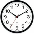 Atomic 12 Inch Wall Clock Analog Clocks for Indoor Kitchen, Battery ...