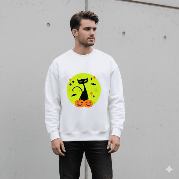 Atomic Age Black Cat Vintage Halloween Retro Art Funny Cartoon Graphic ...