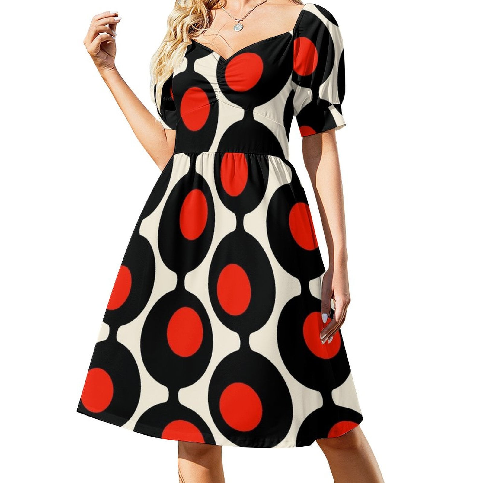Atomic Age Circles Pattern Dress long dress women summer women's ...