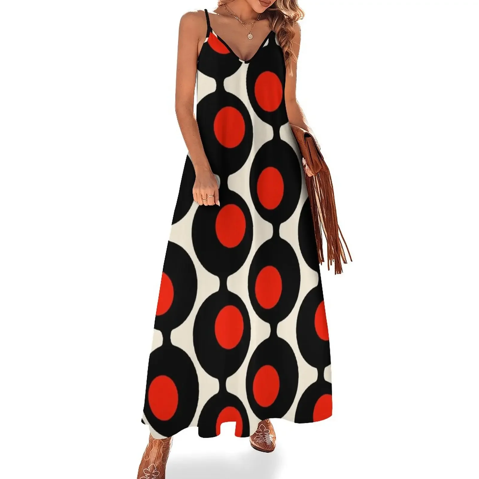 Atomic Age Circles Pattern Sleeveless Dress Women's summer dresses ...