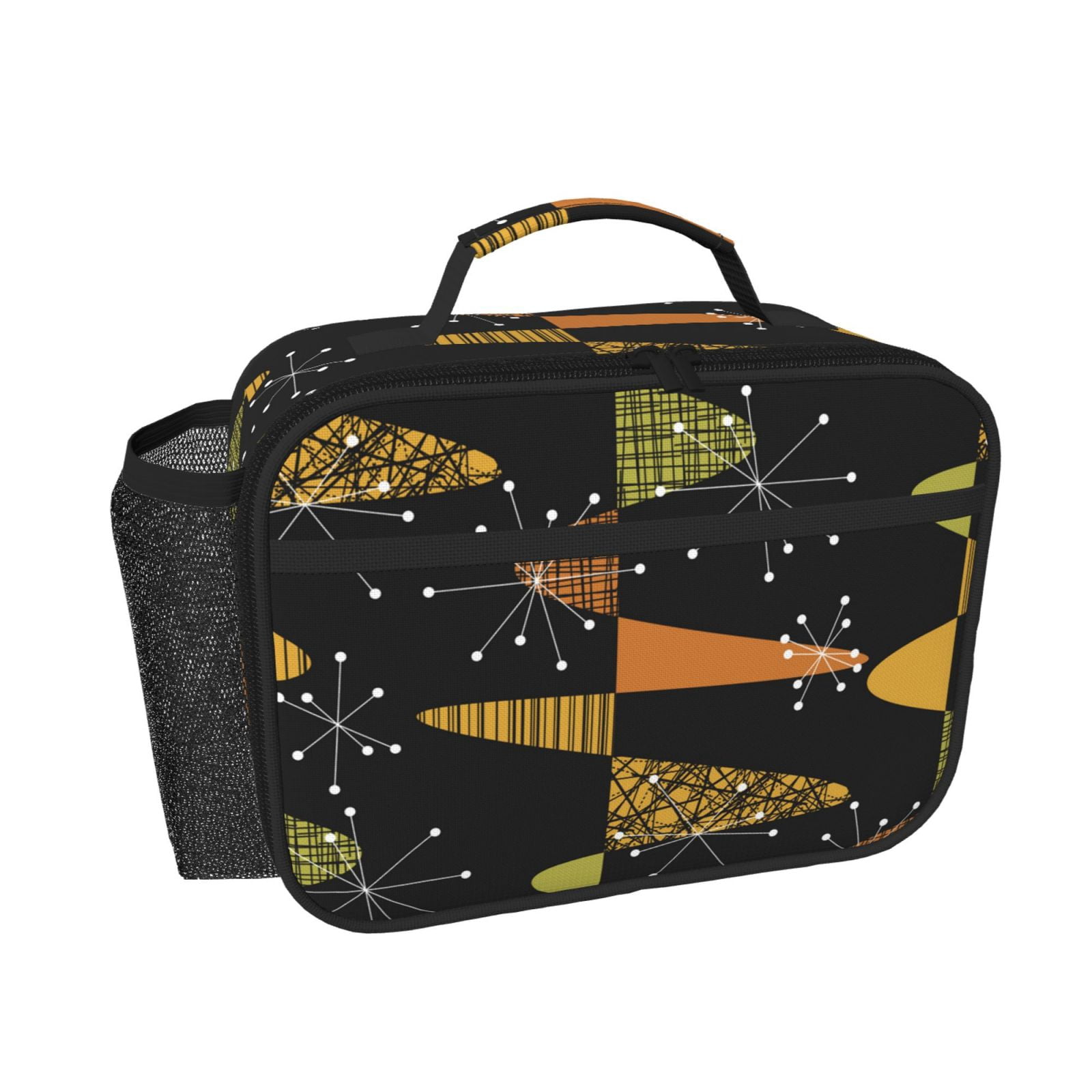 Atomic Age Geometric Mid Century Insulated Lunch Bag, Thermal Meal Prep ...