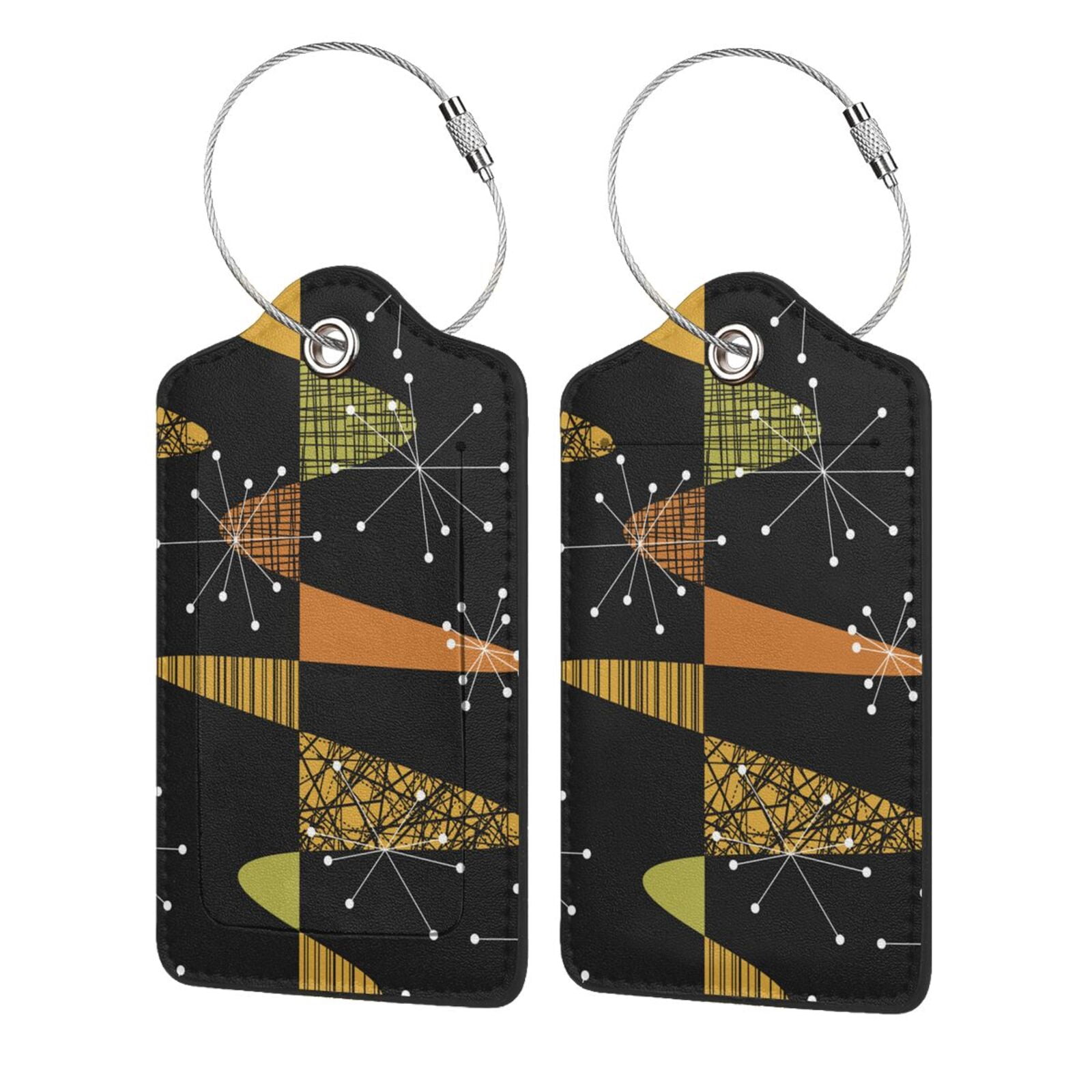 Atomic Age Geometric Mid Century Luggage Tag for Suitcase 2 Pack ...