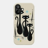 Atomic Age Mid-Century Modern Kitschy Cat Case for Apple iPhone 11-17 ...