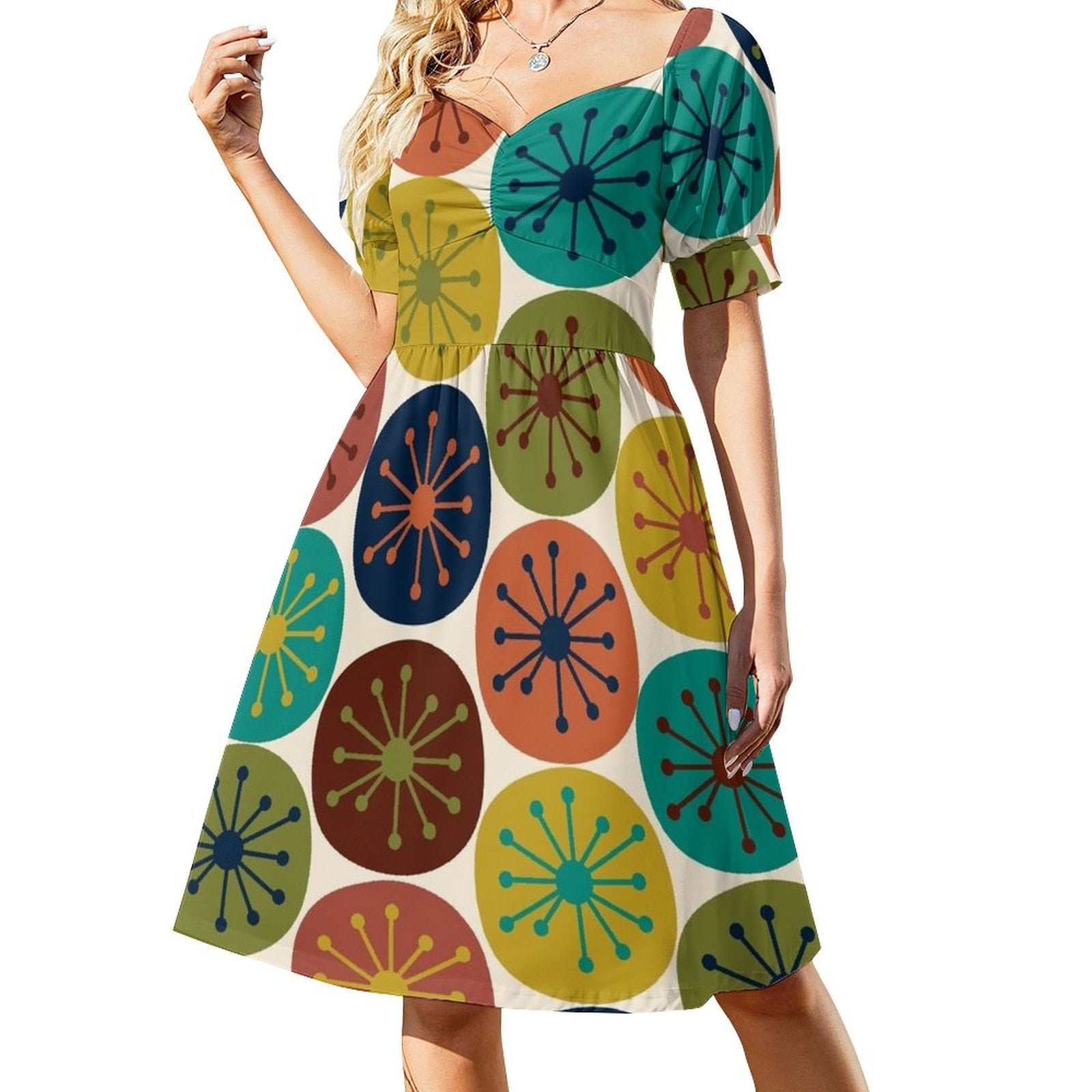 Atomic Age Retro Dots - Midcentury Modern Pattern in Mid Mod Turquoise ...