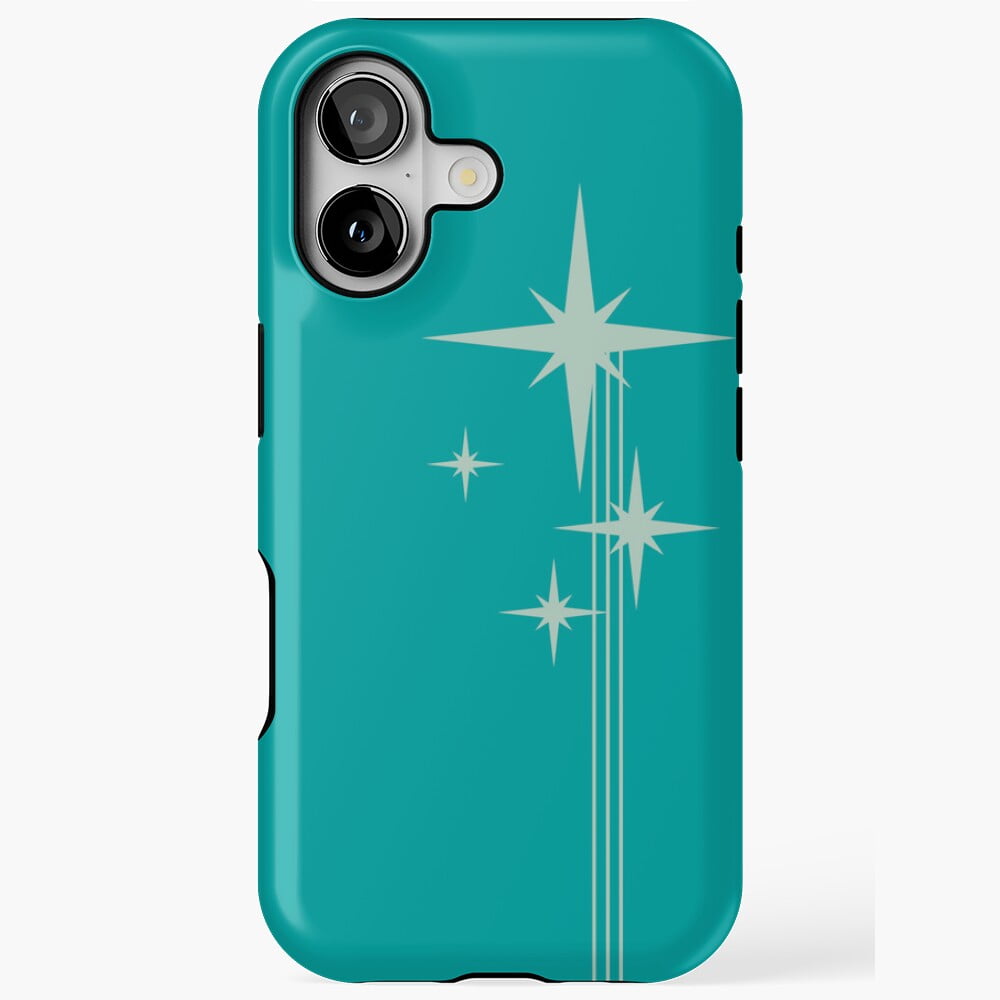 Atomic Age Retro Starbursts Turquoise Aqua 1950s Vintage Phone Case 17 ...