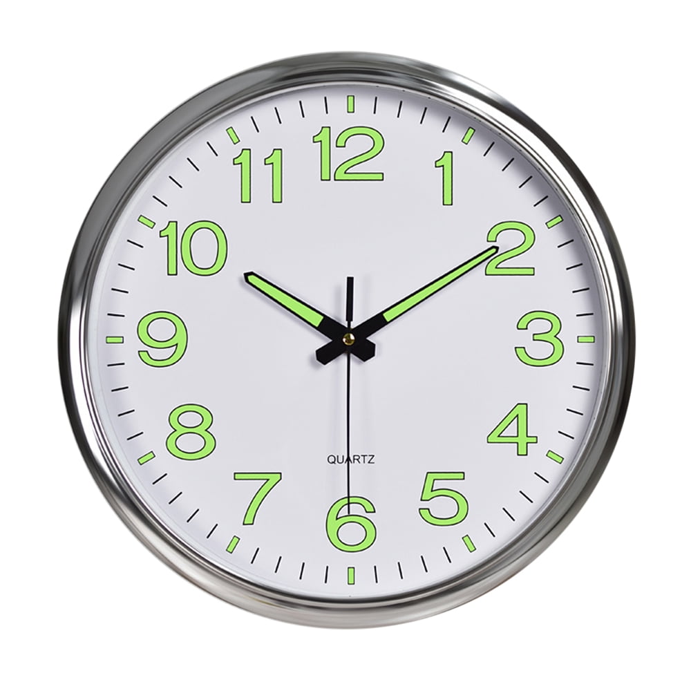 Atomic Analog Wall Clock - Silver Brushed Finish - Sets Automatically ...