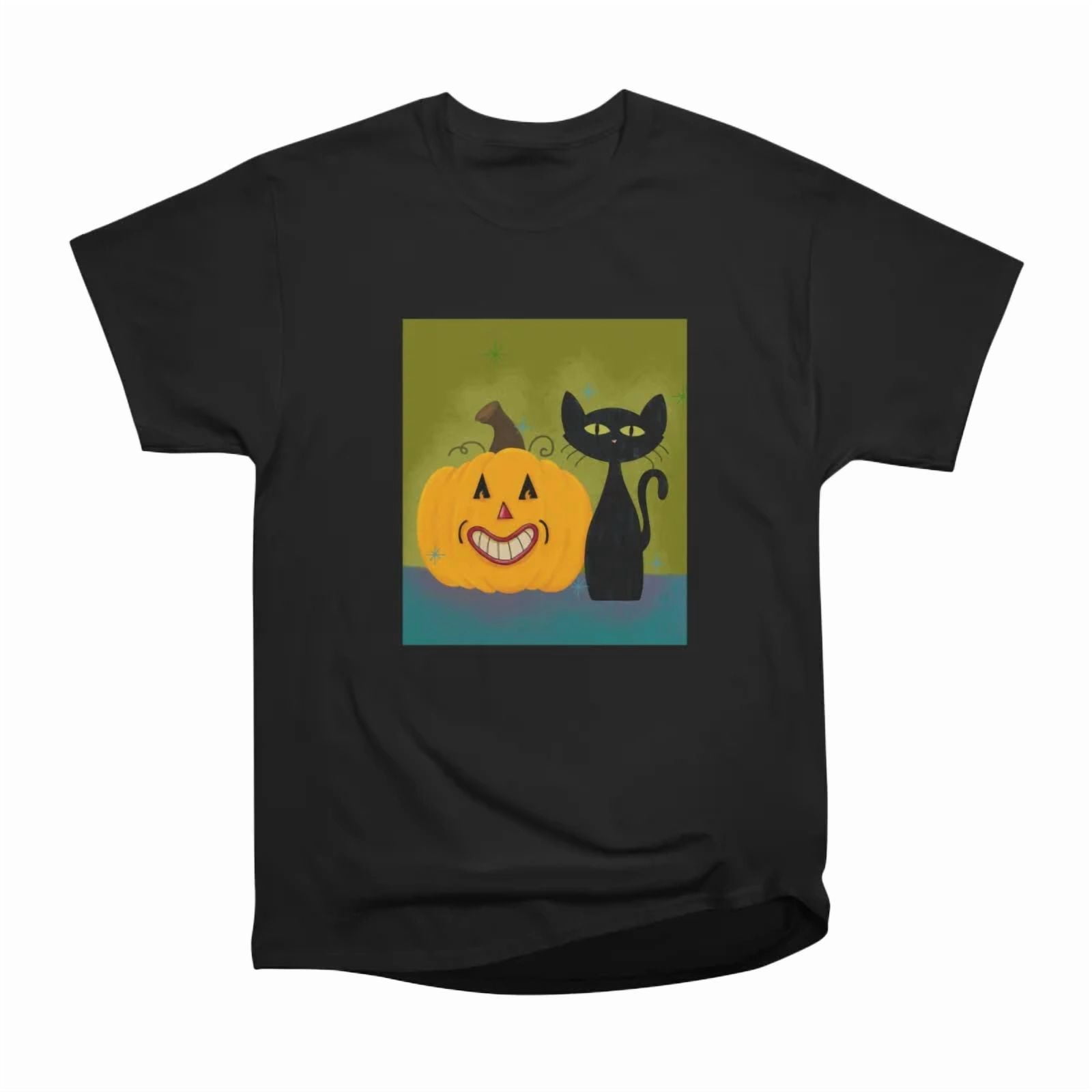 Atomic Black Cat and Jack O Lantern T-Shirt Tee Gift For Him Merch For ...