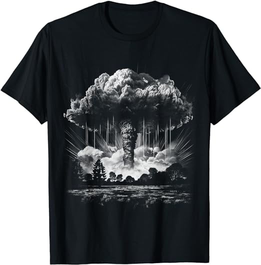 Atomic Bomb Nuclear Fission Nuke Mushroom Cloud Vintage T-Shirt ...