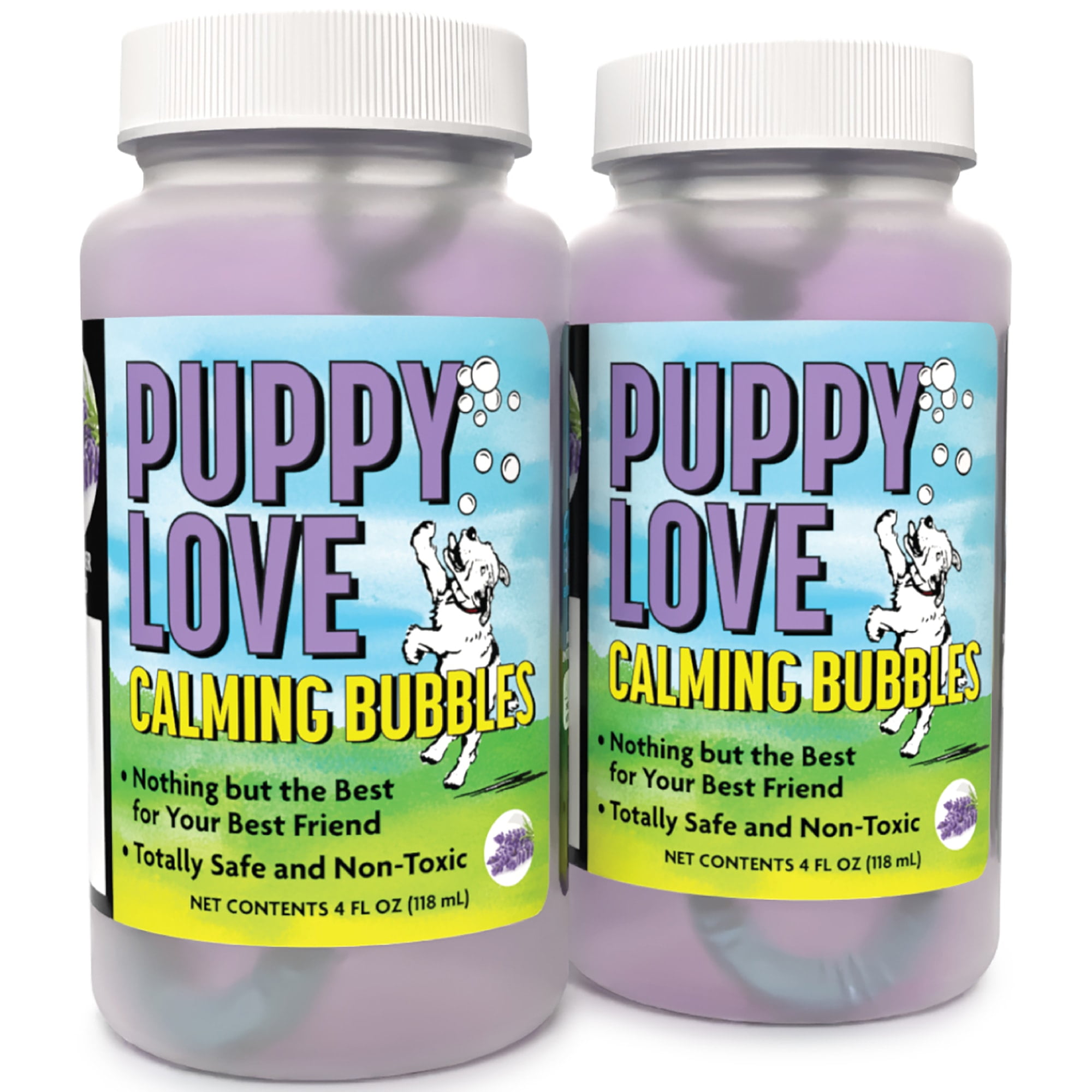 Atomic Bubbles: Puppy Love Calming Bubbles - Lavender Scented 2-Pack - 4oz Bottles, Dog ...
