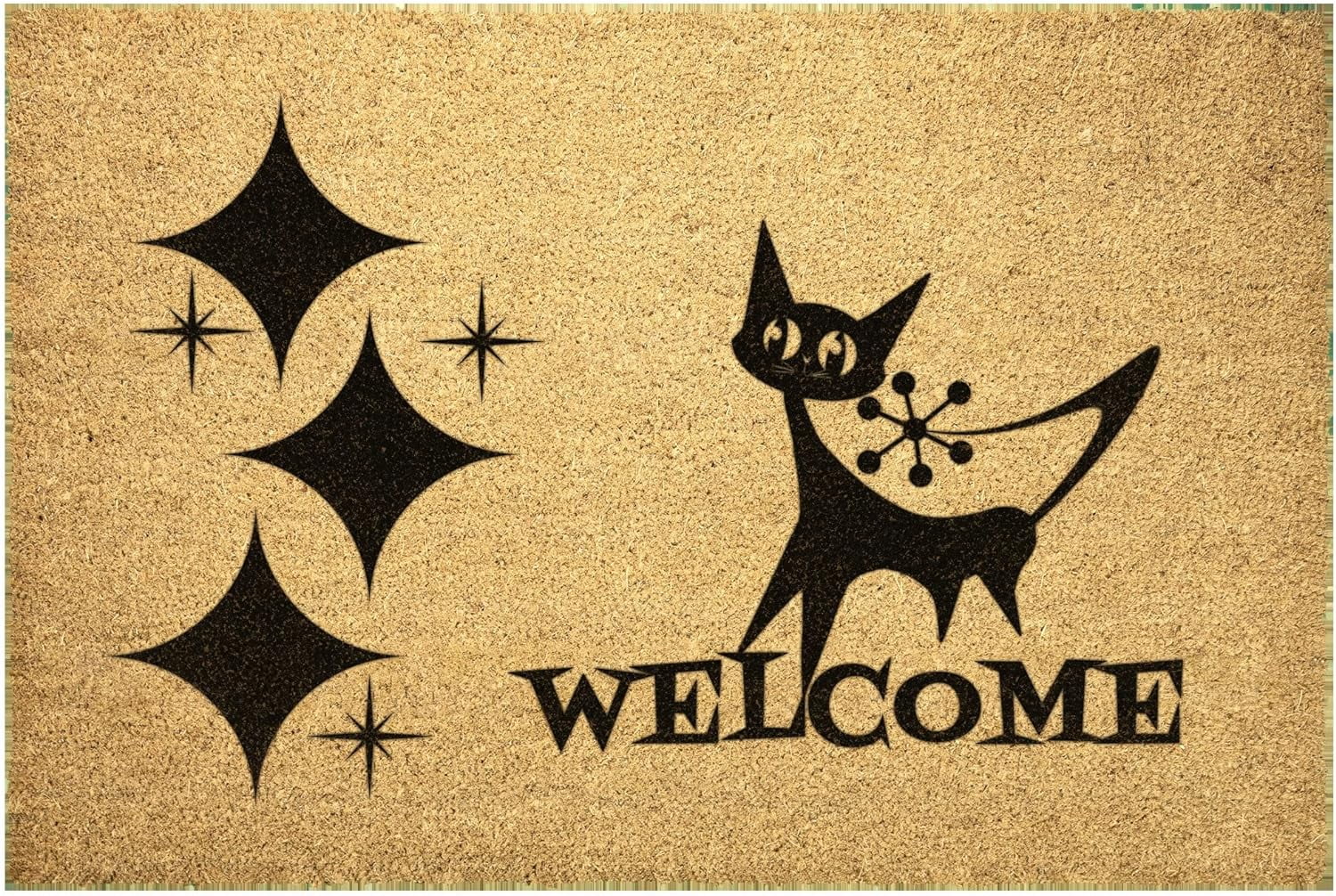 Atomic Cat Welcome Burst Mid Century Modern MCM Mid Mod Welcome Door ...