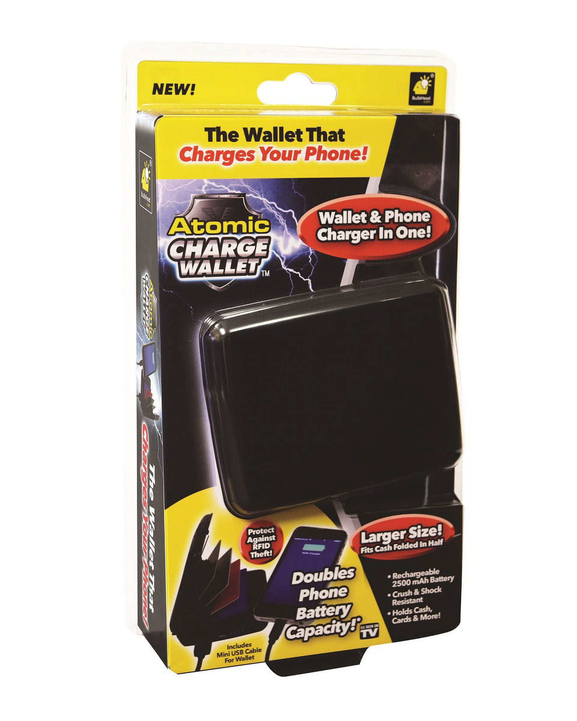 Atomic Charge Wallet - Wallet with Built In Phone Charger - Walmart.com