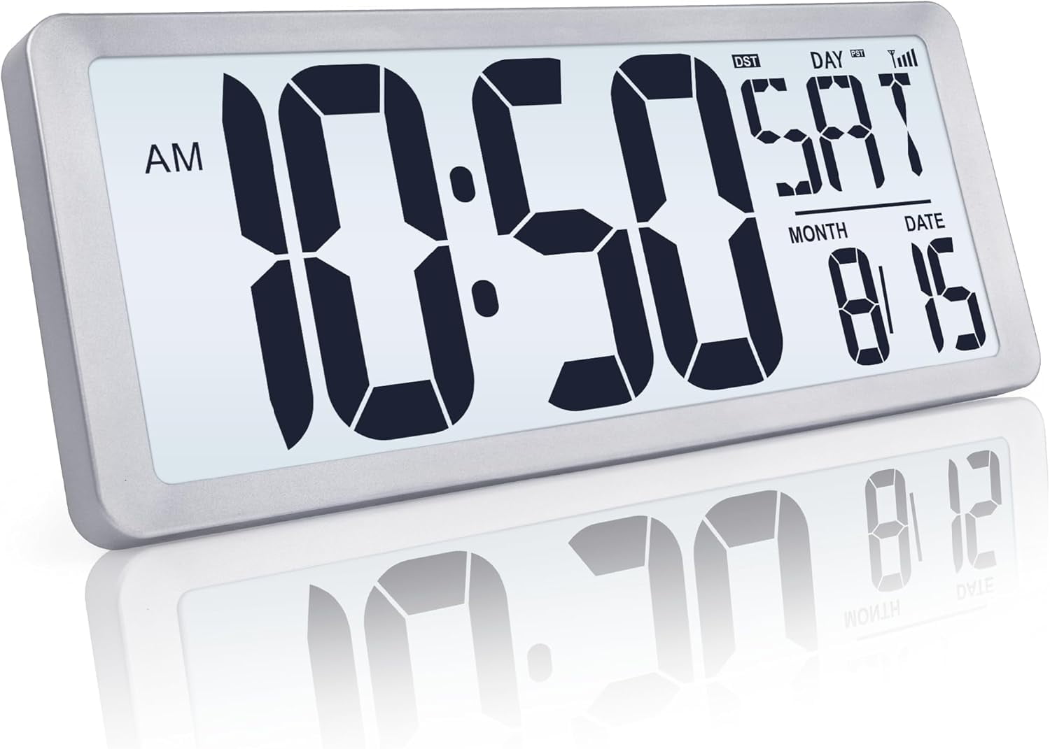 Atomic Clock with Backlight, 14.2" Large Digital Wall Clock Battery ...