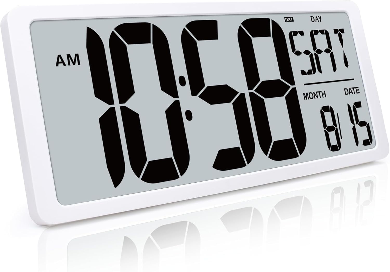 Atomic Clock with Backlight, 14.2" Large Digital Wall Clock Battery ...