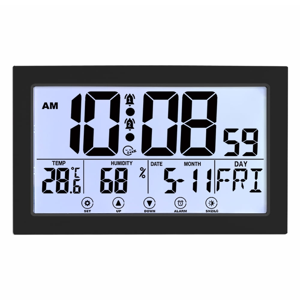 Atomic Clock with Indoor Temperature and Humidity,Self-Setting Digital ...
