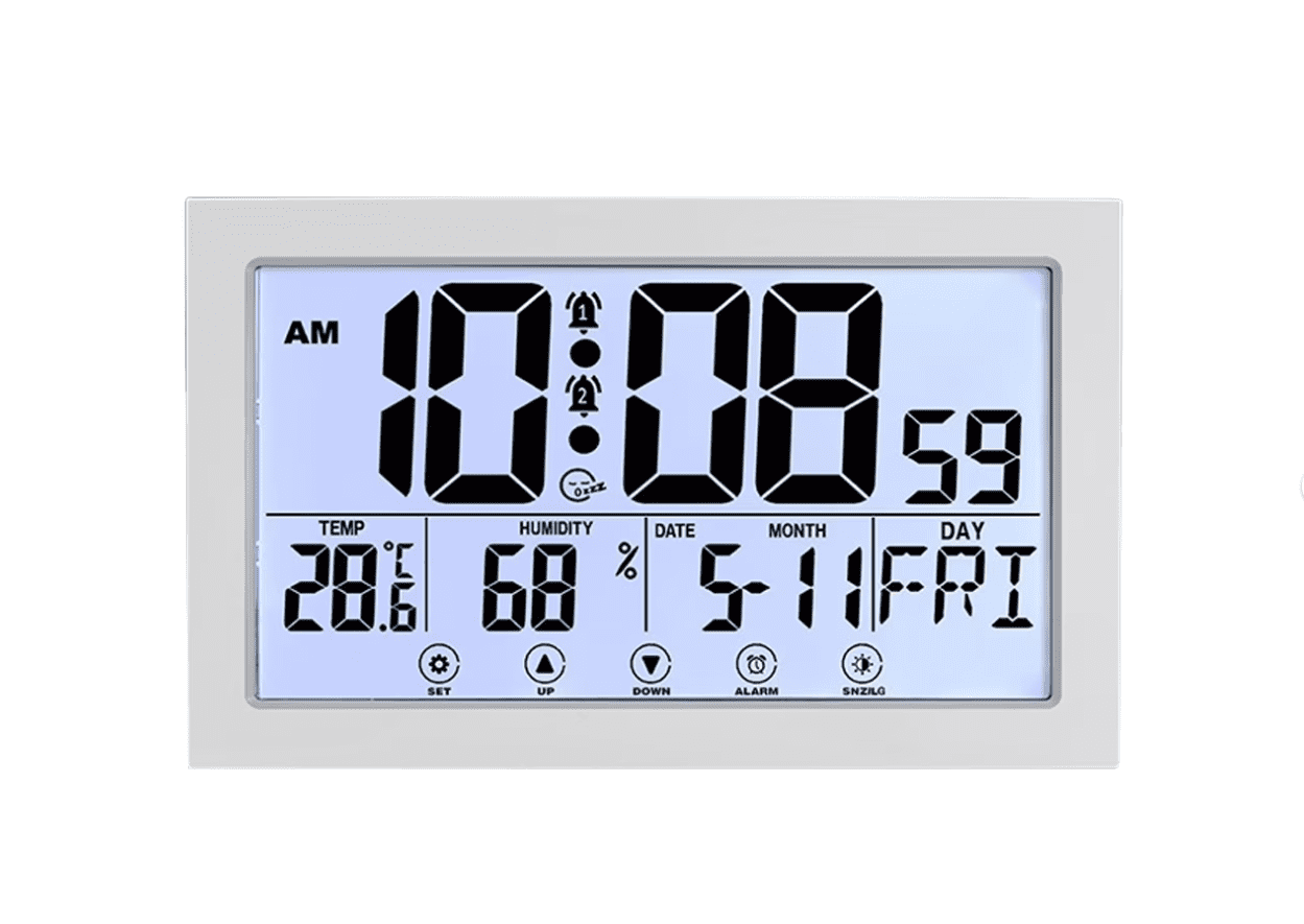 Atomic Clock with Indoor Temperature and Humidity,Self-Setting Digital ...