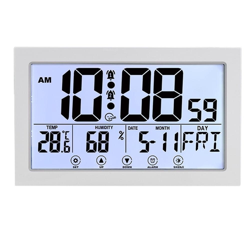 Atomic Clock with Indoor Temperature and Humidity,Self-Setting Digital ...