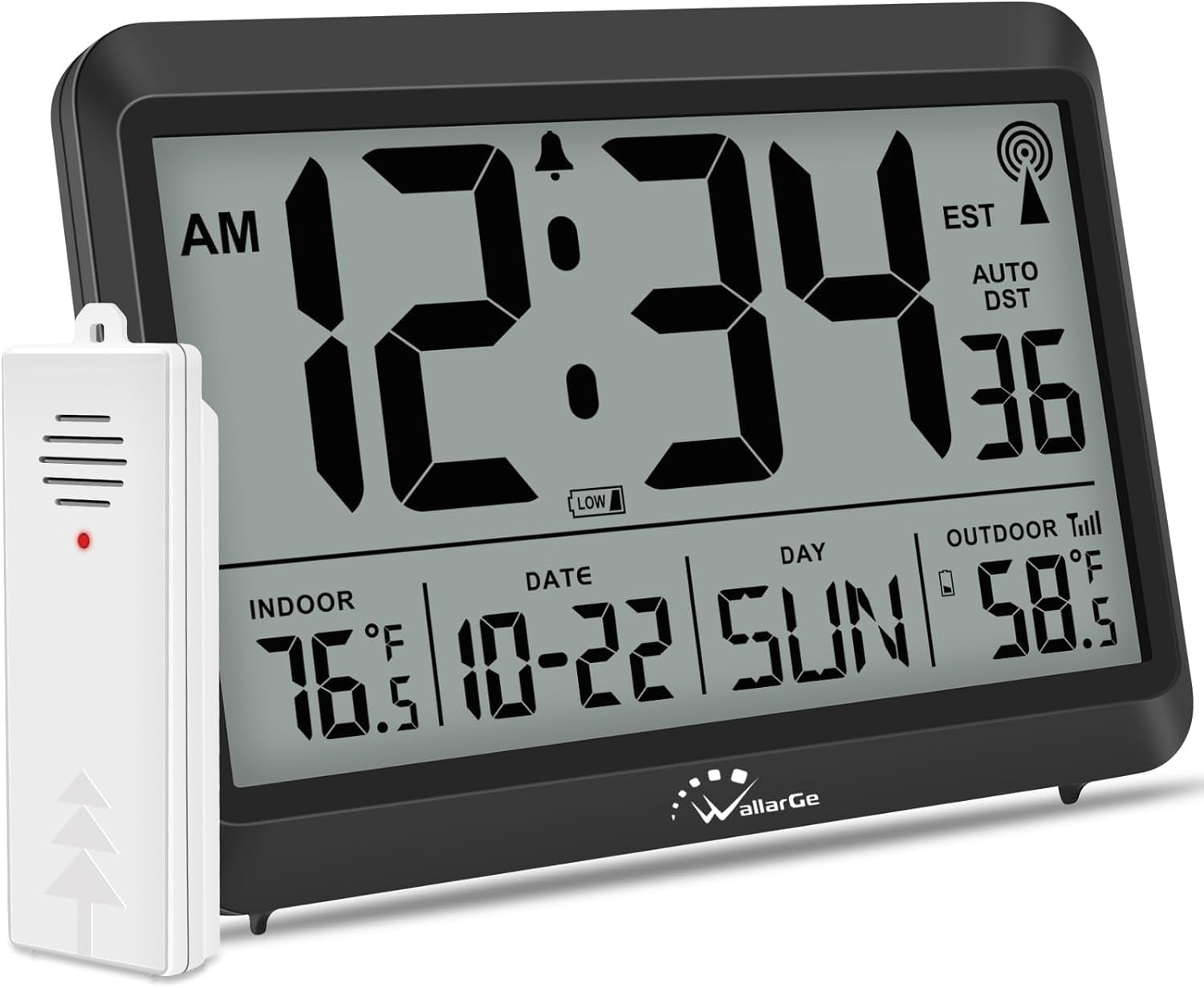 Atomic Clock with Indoor Outdoor Temperature - 8.5'' Digital Clock ...