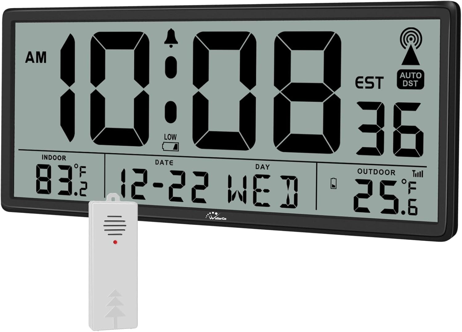 Atomic Clock with Indoor Outdoor Temperature - Easy to Read - Self ...