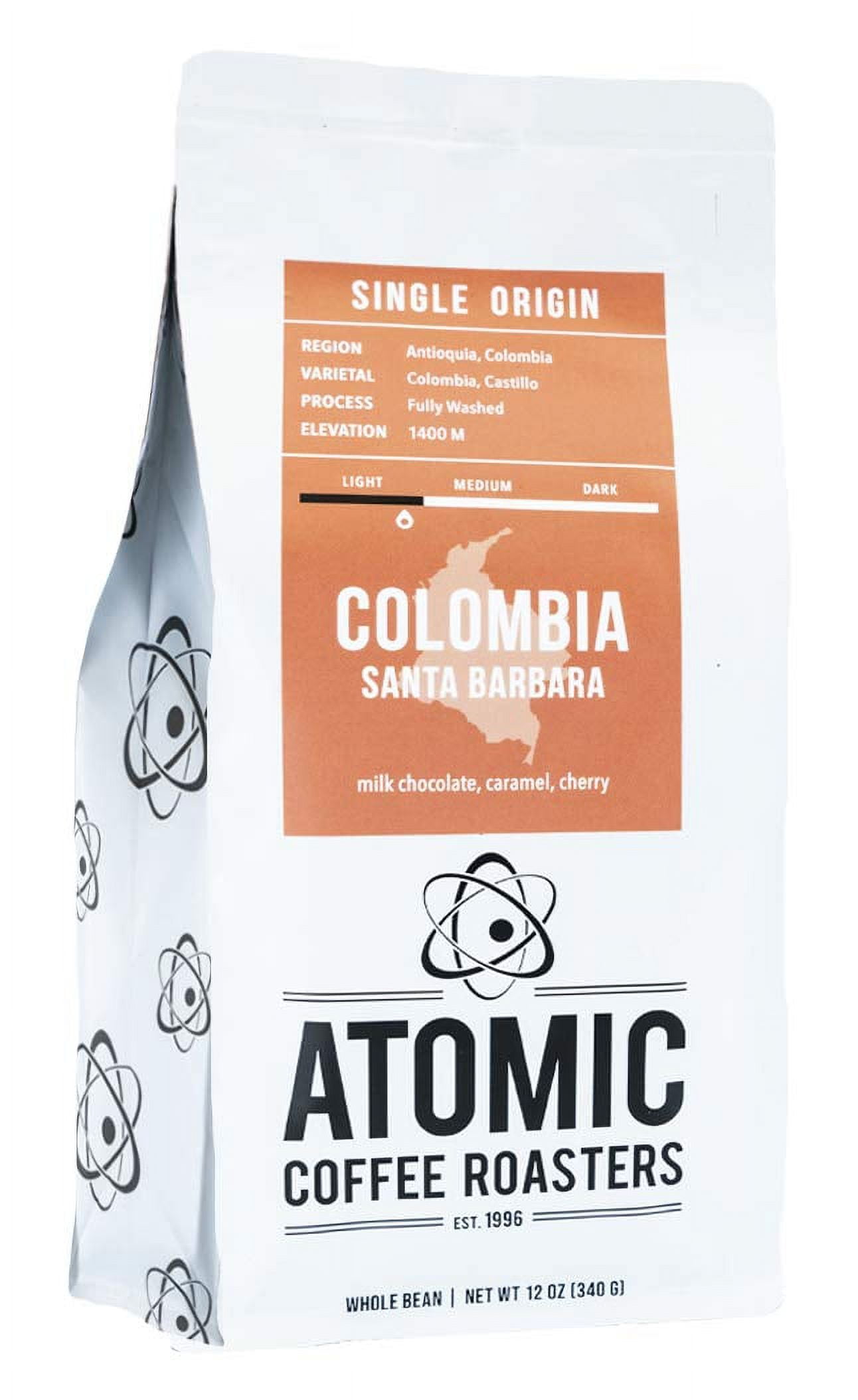 Atomic Coffee Roasters "Colombia Huila" Light Roasted Whole Bean Coffee - 12 Ounce Bag - Walmart.com