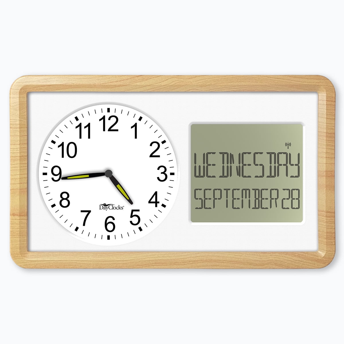 Atomic DayClock 10" Display with Woodgrain Accent Frame by DayClocks ...
