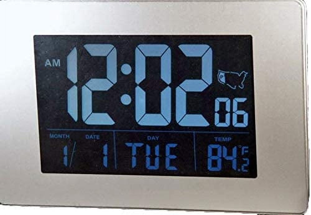 Atomic Desk/Bedroom Alarm Clock Black 1.75" Display with White LCD ...