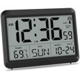 Atomic Digital Wall Clock Battery Operated, Self-Setting, Large Display ...