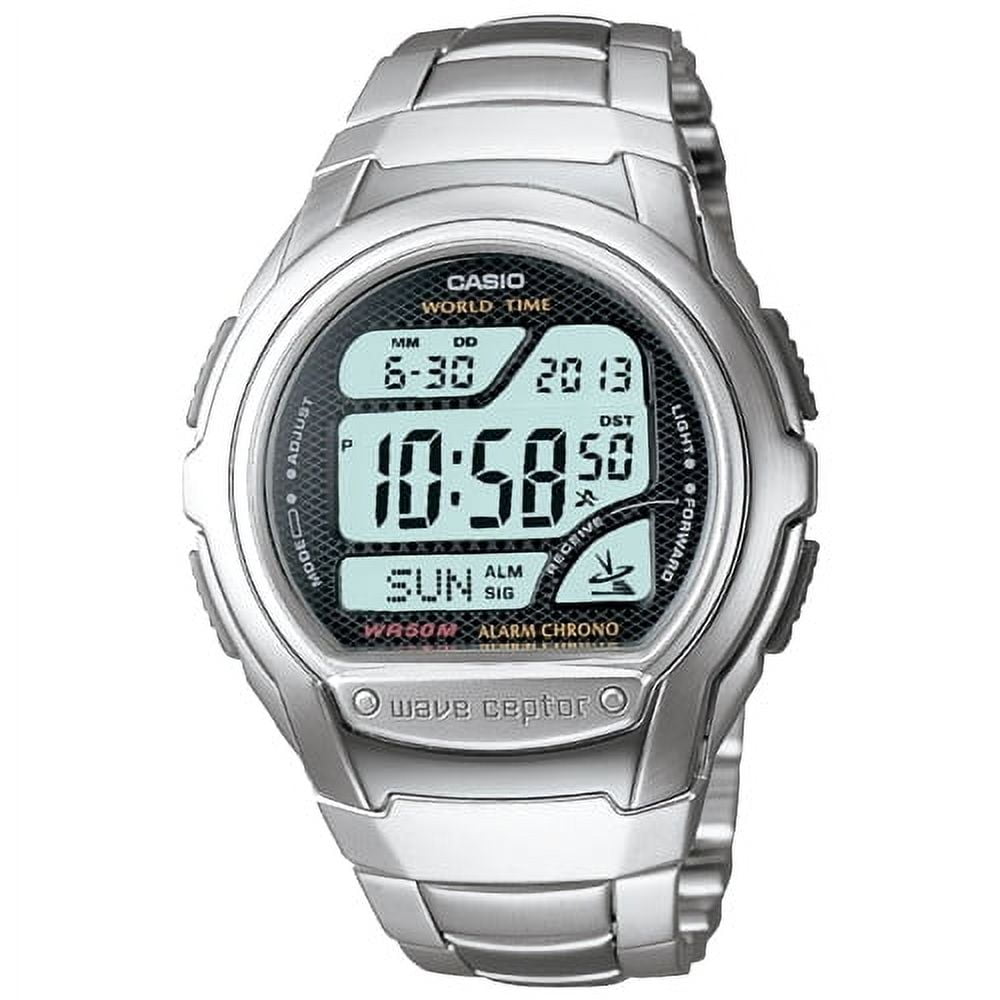 Casio Men's Atomic Digital Sport Watch, Silver Stainless Steel, Water ...