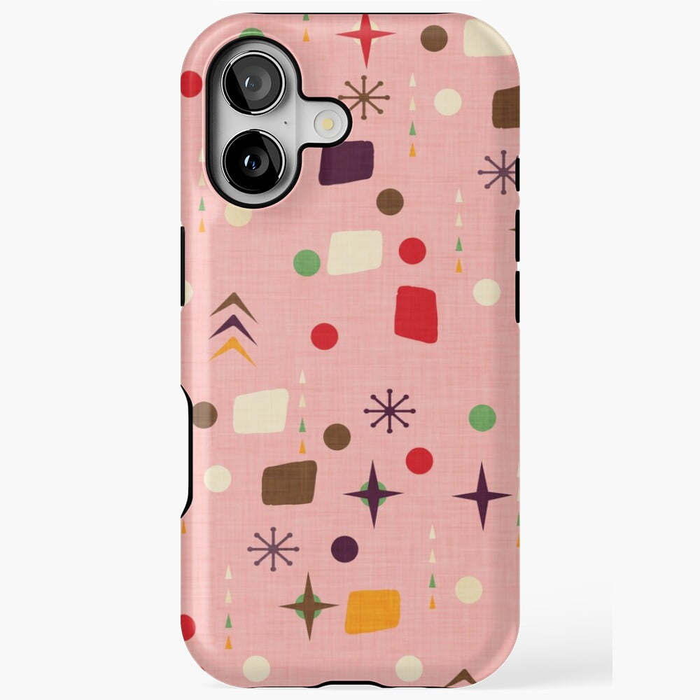 Atomic Pattern Pink Purple Mid Century Modern Abstract Design Phone ...