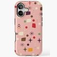 Atomic Pattern Pink Purple Mid Century Modern Abstract Design Phone ...