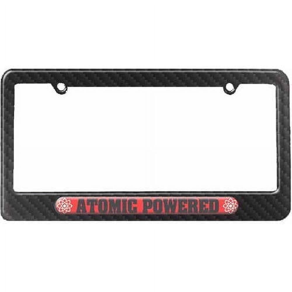Atomic Powered Red White, Vehicle License Plate Tag Frame, Multiple ...
