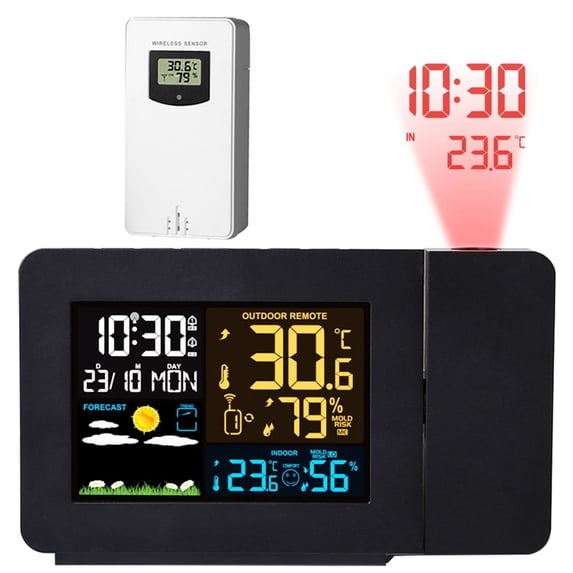 Atomic Projection Alarm Clock Radio Control Clock with WWVB Function ...