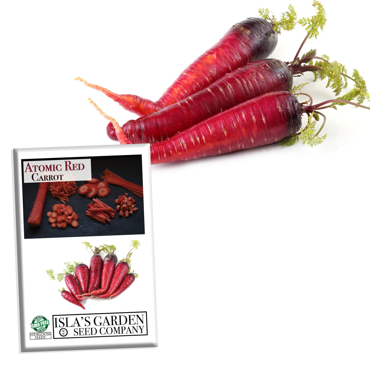 Atomic Red Carrot FEV6 Seeds for Planting, 250+ Heirloom Seeds Per Packet, (Isla's Garden Seeds ...