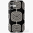 Atomic Rings Pattern 654 Black Linen White Mid Century Phone Case 17 16 ...