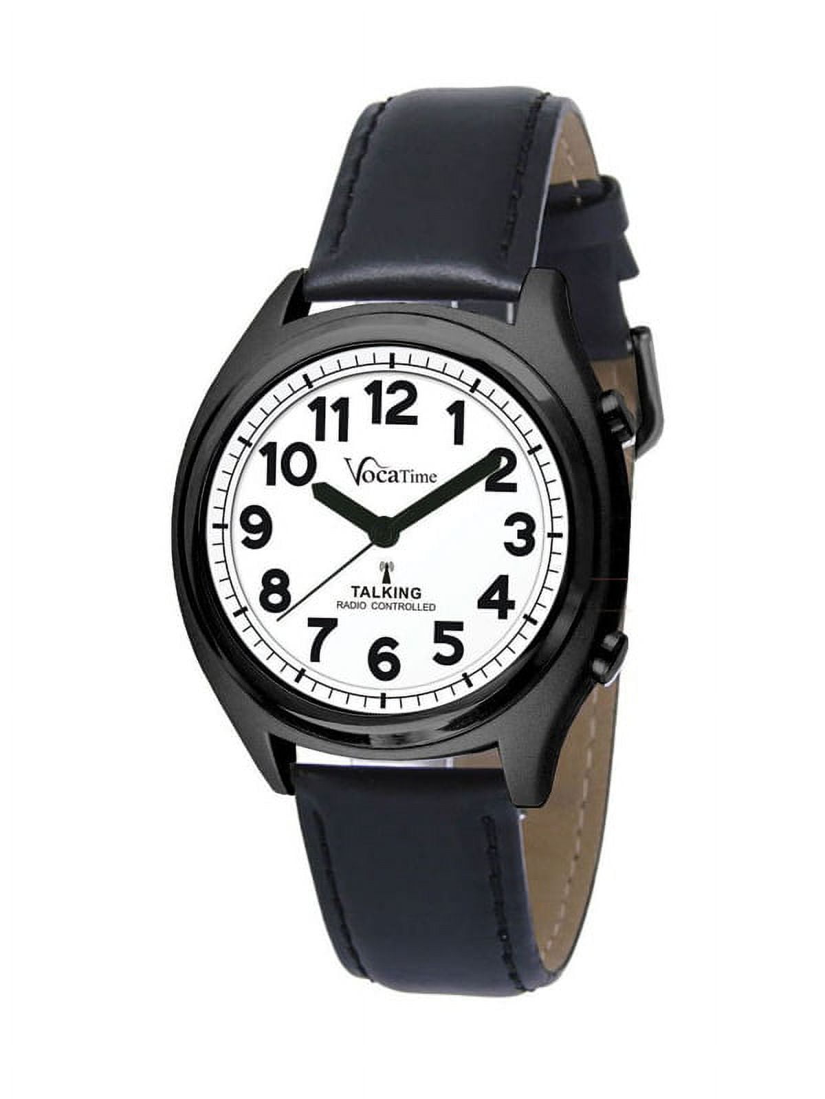 Atomic Talking Watch - Black Case with Leather Band - Walmart.com