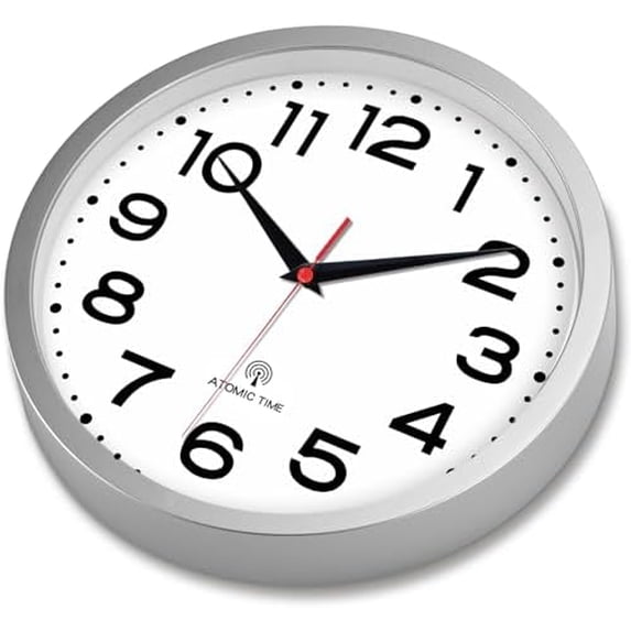 Atomic Wall Clock 10 Inch, Modern Clock Battery Operated Classic Analog ...