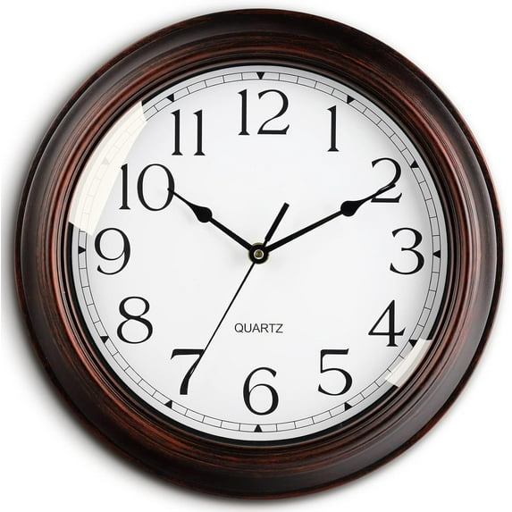 Atomic Wall Clock 10 Inch, Silent Non-Ticking Vintage Clock Battery ...