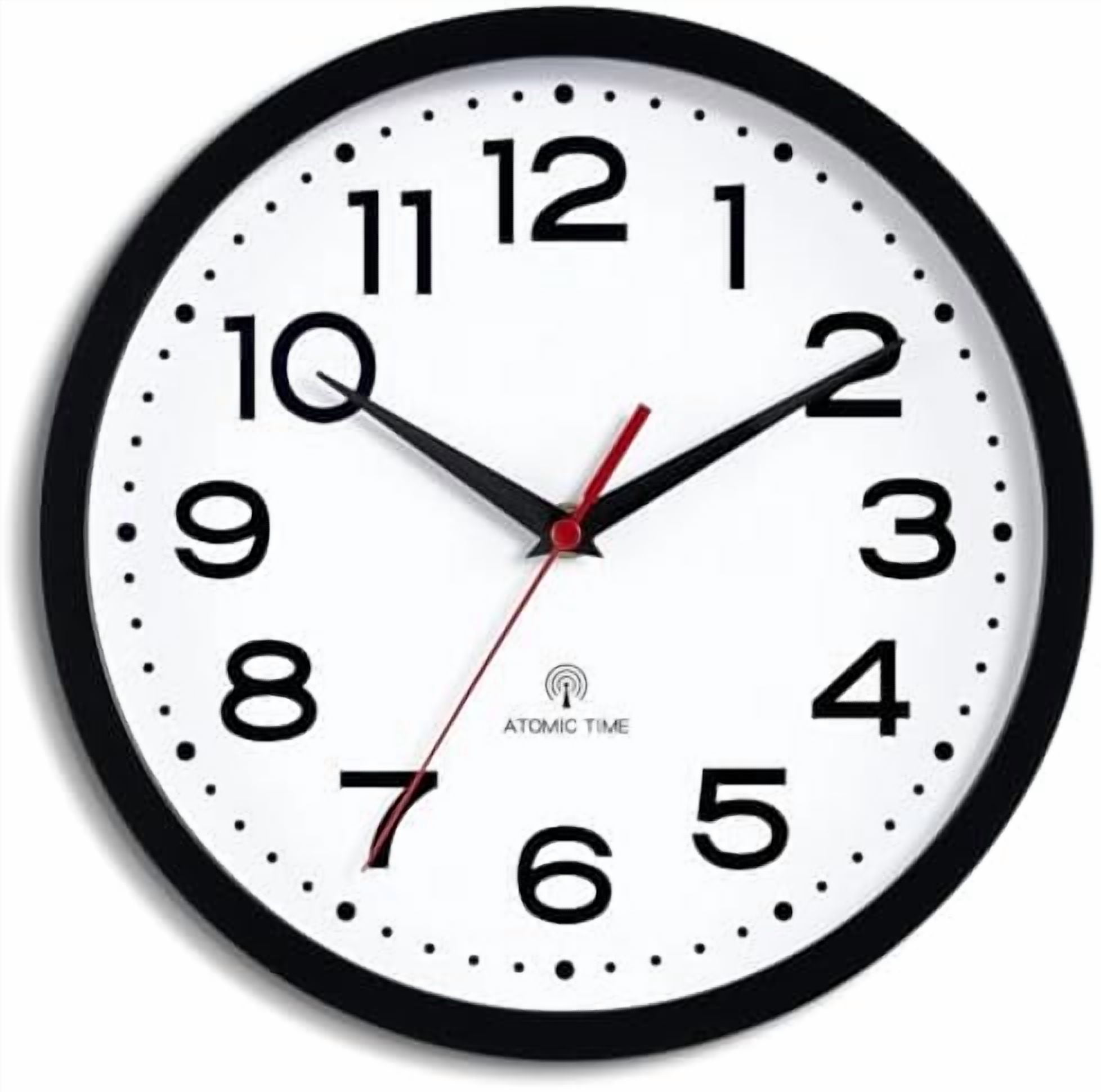 Atomic Wall Clock 12 Inch, Modern Clock Battery Operated Classic Analog ...