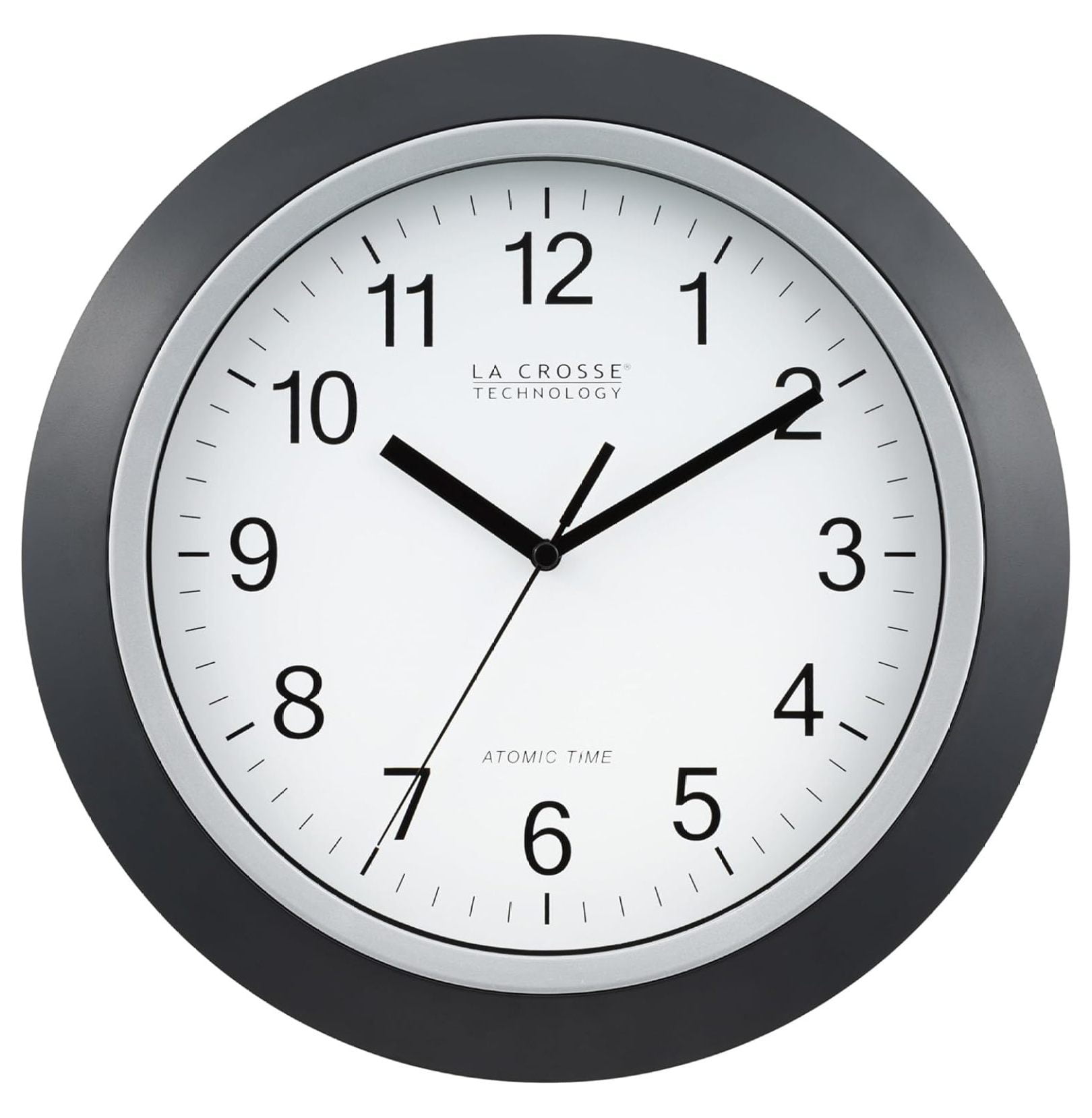 Atomic Wall Clock 12 Inch, Self-Setting Analog Clock - Black Frame ...