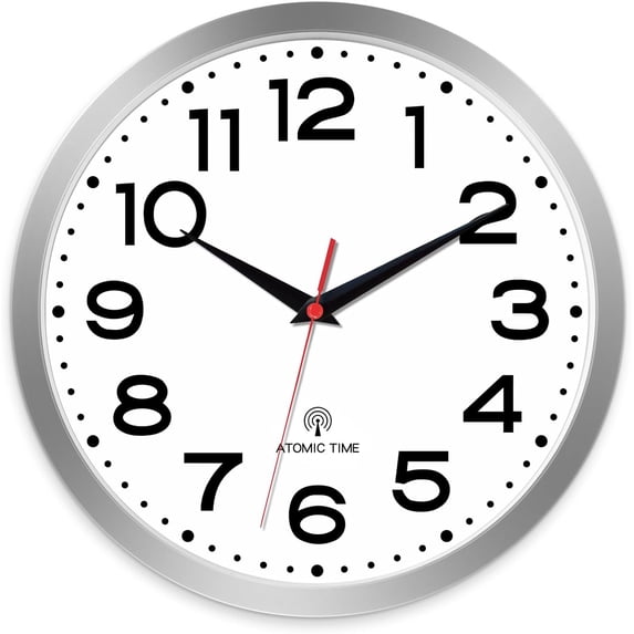 Atomic Wall Clock 14 Inch, Modern Clock Operated Classic Analog ...